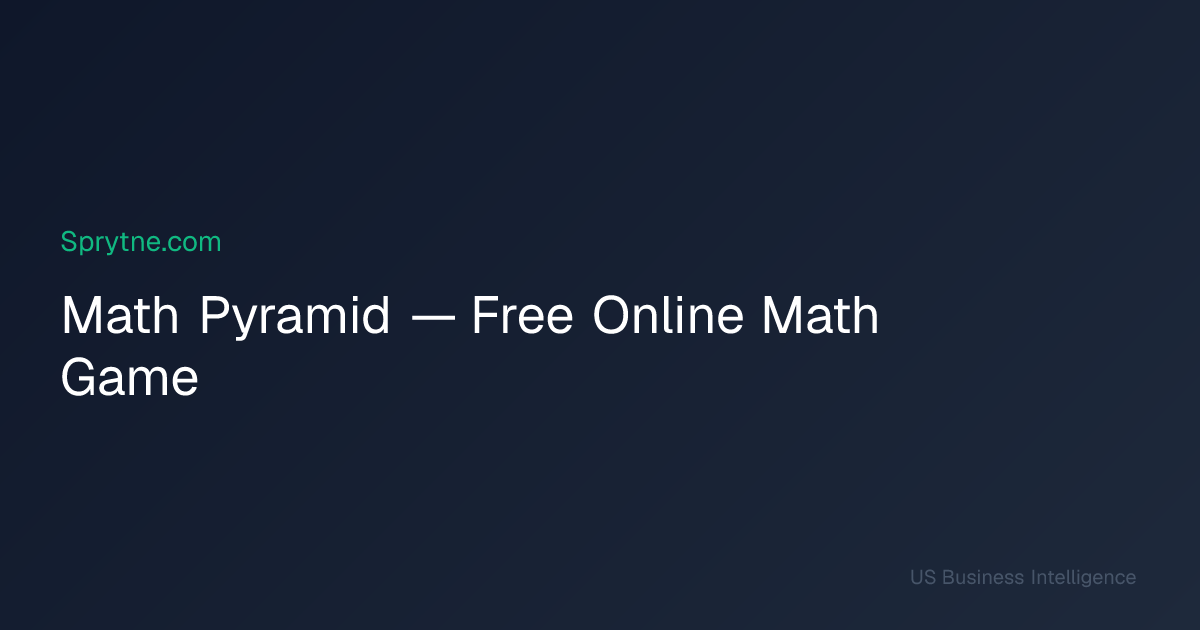 Math Pyramid — Free Online Math Game
